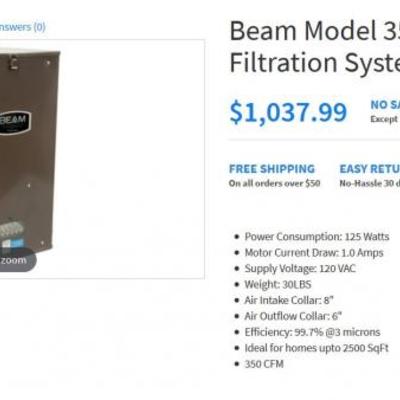Beam Model 350 HEPA Central Air Filtration System | EstateSales.org