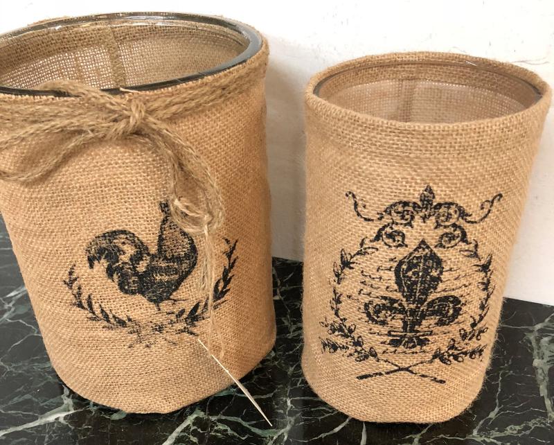 Burlap Wrapped Vases or Jars | EstateSales.org