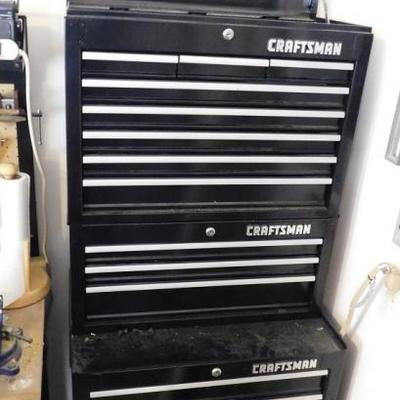 Craftsman Triple Stack Tool Box with 16 Slide Drawers and Lid Top ...