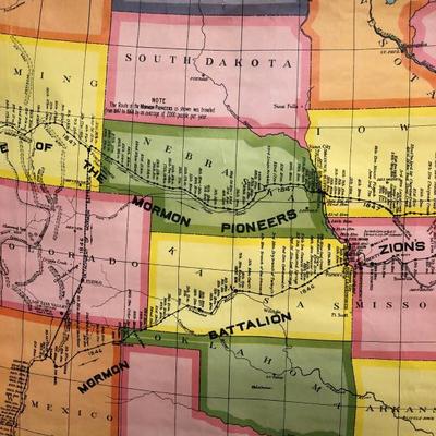LDS Pioneer Map Mormon Battalion 1929 | EstateSales.org