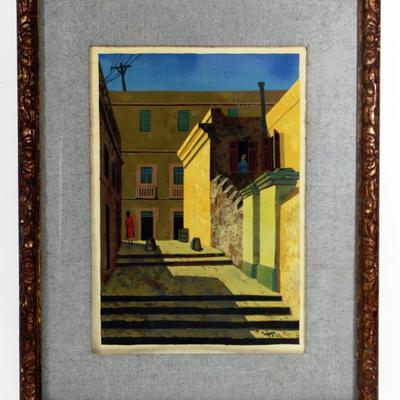 L.G. Cajigas Serigraph Vintage Artwork Matted Framed | EstateSales.org