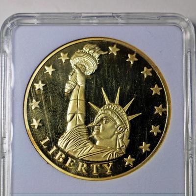 Statue of Liberty 24K Gold layered Coin - Symbols of Freedom Collection ...