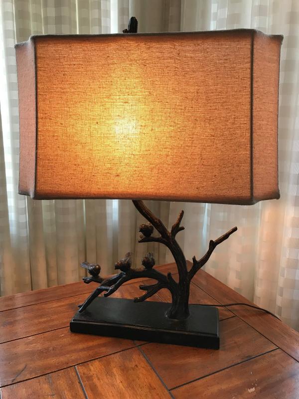 Lot 352-Resin Bird on Branch Lamp | EstateSales.org