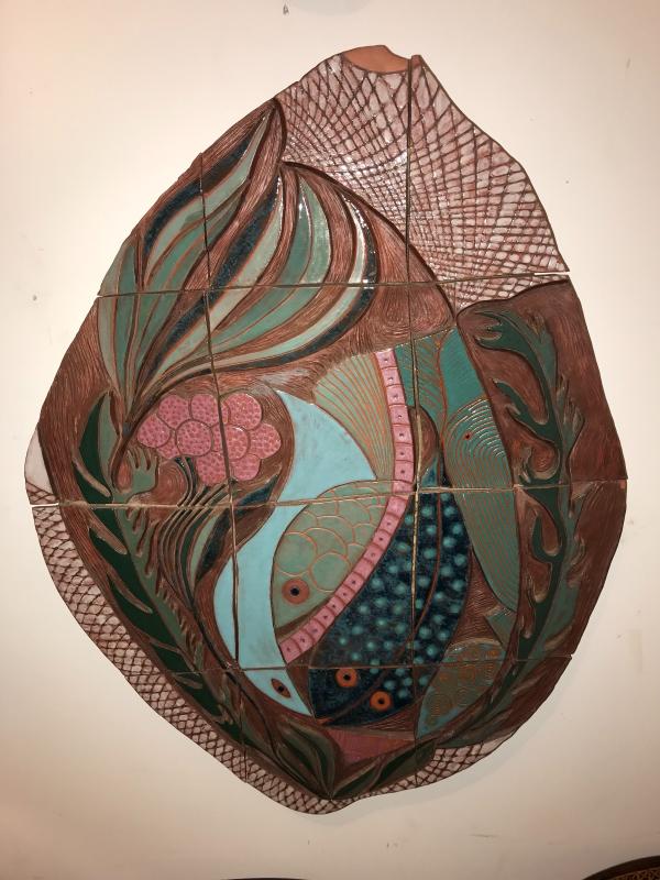 Lot 97- Large Original Abstract Ceramic Art Wall Piece | EstateSales.org