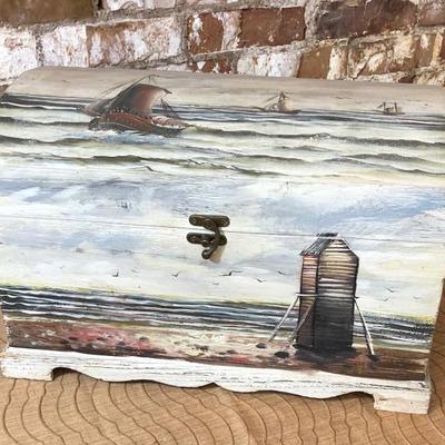 DECORATIVE TOLE PAINTED SEA CHEST | EstateSales.org