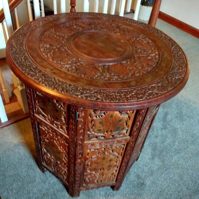 Item 2 of 4 Exotic Wood Hand Carved Two Piece Pacific Island Side ...
