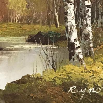 Signed RAYMOND Oil Painting 28 H X 24 W | EstateSales.org