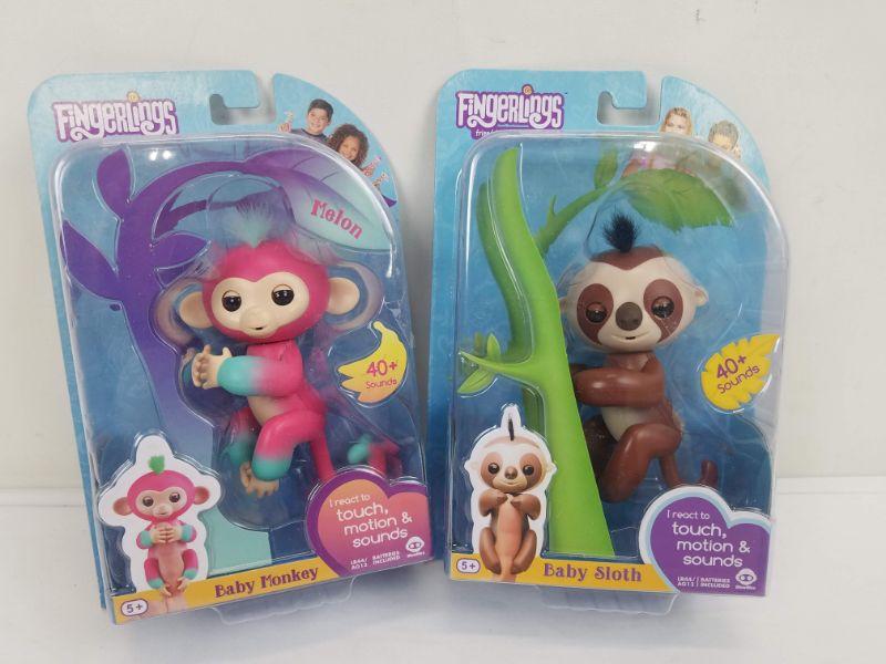 2 Fingerling Toys: Baby Sloth & Baby Monkey - New | EstateSales.org