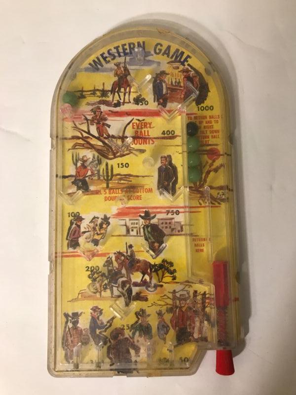 Vintage Western Game Pinball Portable Game | EstateSales.org