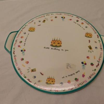 Nantucket Large Ceramic Birthday Cake Plate 15" | EstateSales.org