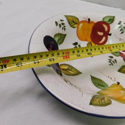 Oneida Large Ceramic Serving Bowl Vintage Fruit Hand Painted ...