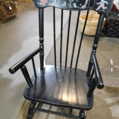 Child's Antique Black Rocking Chair | EstateSales.org