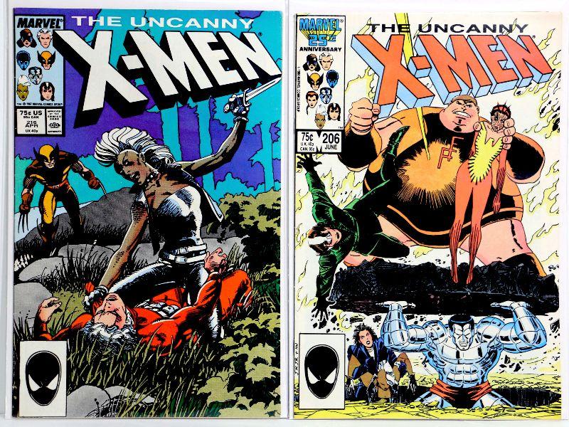 X-MEN #206 #216 Marvel Comics 1986/87 Copper Age Comic Books in High ...