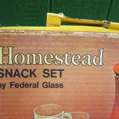 Homestead Snack Set - Federal Glass | EstateSales.org