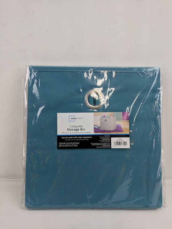 Mainstays Collapsible Storage Bin Teal/Cool Water - New | EstateSales.org