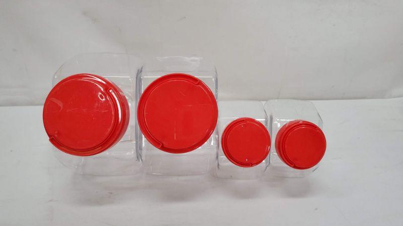 4 Red Plastic Containers - New | EstateSales.org
