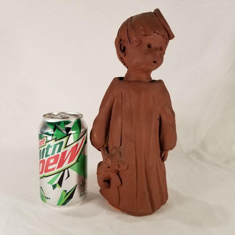 Boy Angel - Red Clay Sculpture | EstateSales.org