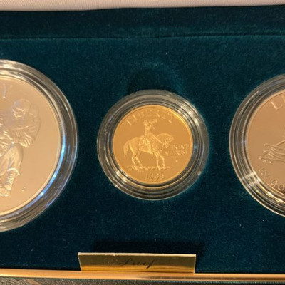 1995 Civil War Battlefield Commemorative Three Coin Proof Set ...