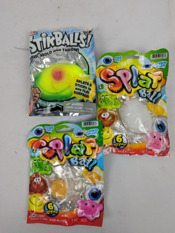 2 Splat Balls, 1 Stik Balls - Opened Package | EstateSales.org