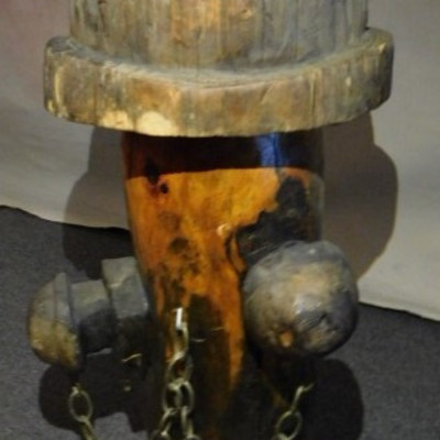 Natural Wood Carved Fire Hydrant 21"x12" | EstateSales.org