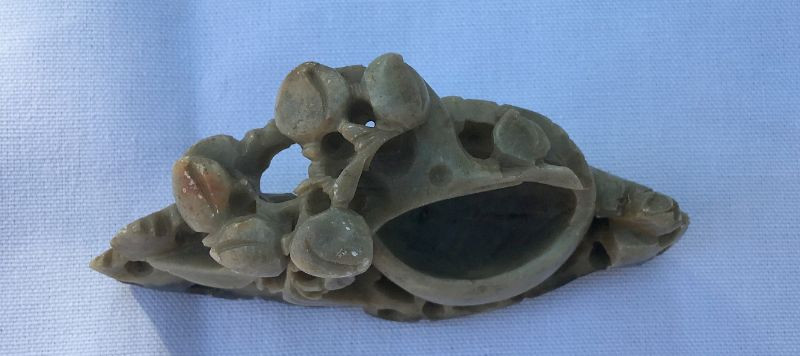 Antique Petite Hand Carved Soapstone Inkwell | EstateSales.org