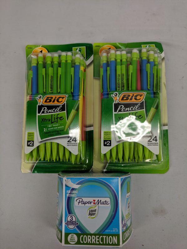 Bic Mechanical Pencils, 2 Packs & Paper Mate Liquid Paper Correction ...