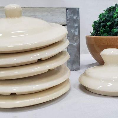 6 Vintage McCoy Cream Oven Proof Lids, Replacement Lids 5- 7" Lids, 1-5 ...