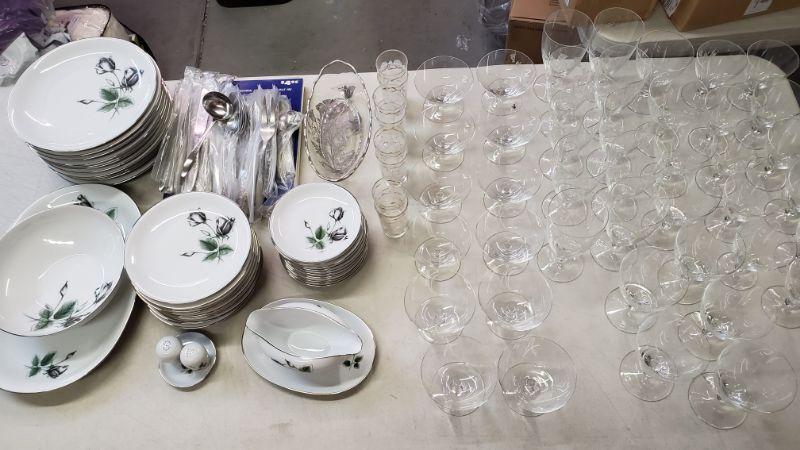 Vintage Midnight Rose Bavarian Dish Set Stonegate, 12 Servings, 110 ...