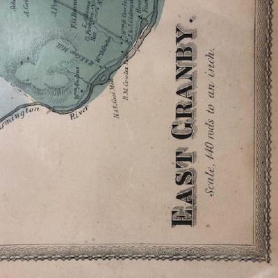 Antique Scaled Paper Map of East Granby CT, c. 1869 | EstateSales.org