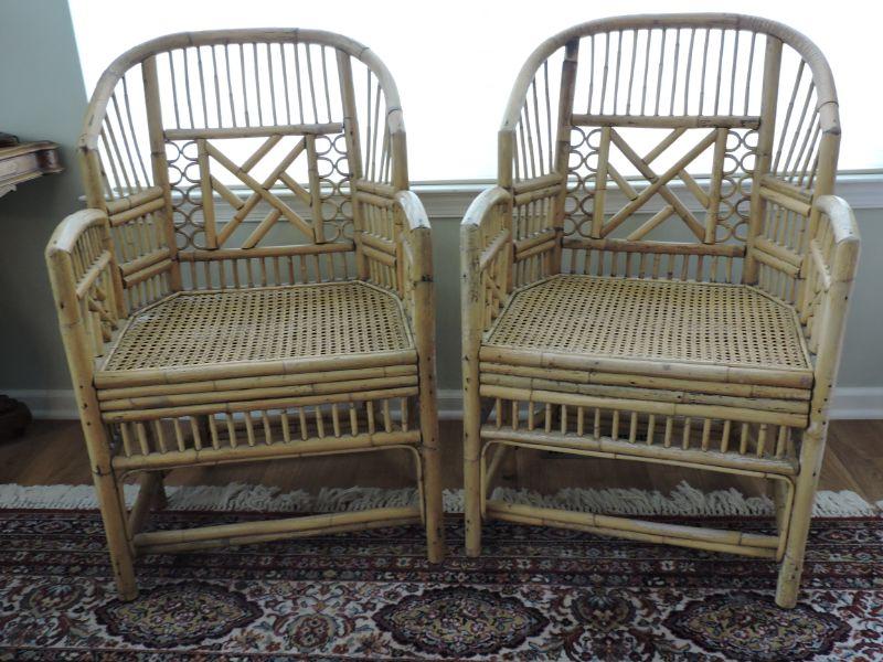 1970s Vintage Rattan Bamboo Brighton Style Chairs- Pair | EstateSales.org 1970s Vintage Rattan Bamboo Brighton Style Chairs- Pair | EstateSales.org