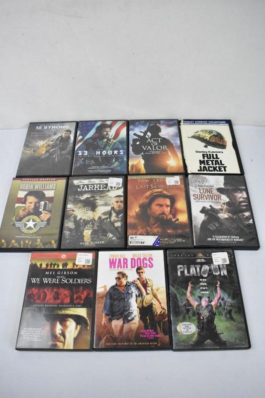 11 Action DVDs: 12 Strong - Platoon, R | EstateSales.org