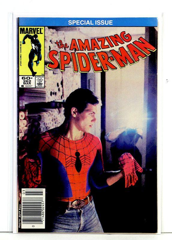 AMAZING SPIDER-MAN #262 Movie Photo Cover Scott Leva as Spider-Man 1985 ...