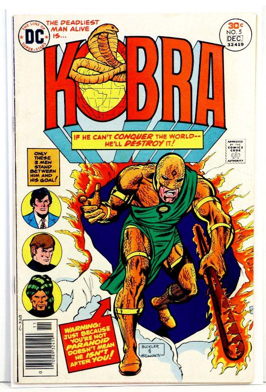 KOBRA #5 Bronze Age Comic Book Super-Stars DC Line 1976 DC Comics ...