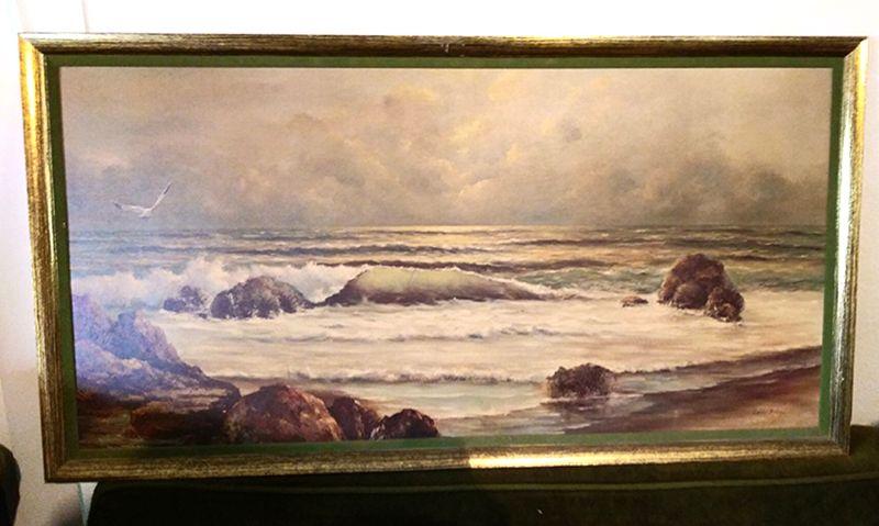 12 - Large living room seascape picture | EstateSales.org