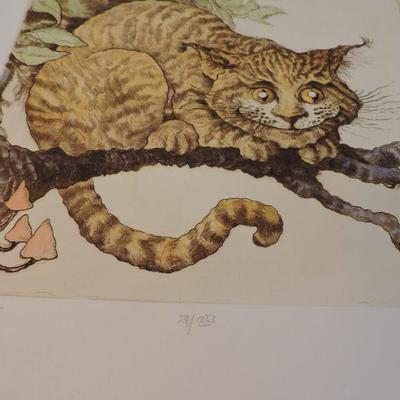 Allan Reid "Cheshire Cat" etching | EstateSales.org