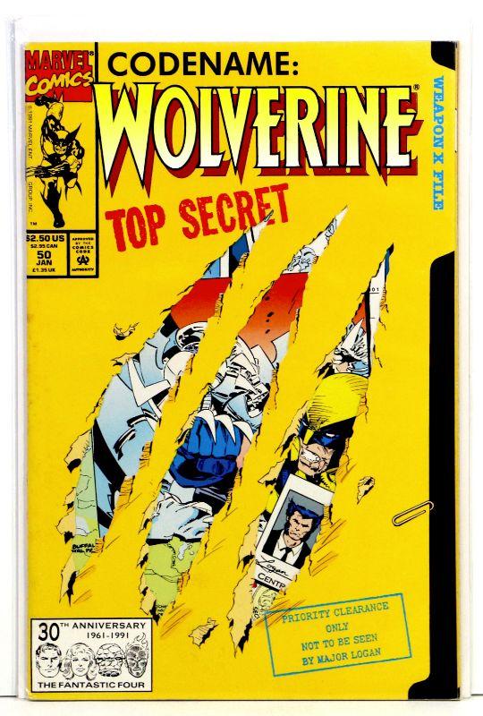 WOLVERINE #50 Die-Cut Cover Variant 1992 Marvel Comics - NM ...