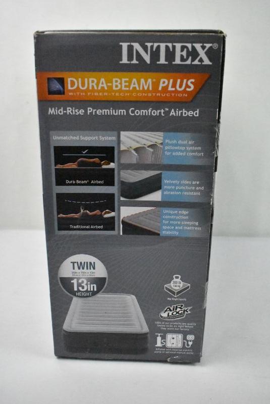 Intex Dura Beam Plus Series 13" Mid Rise Airbed Built In Pump, Twin ...