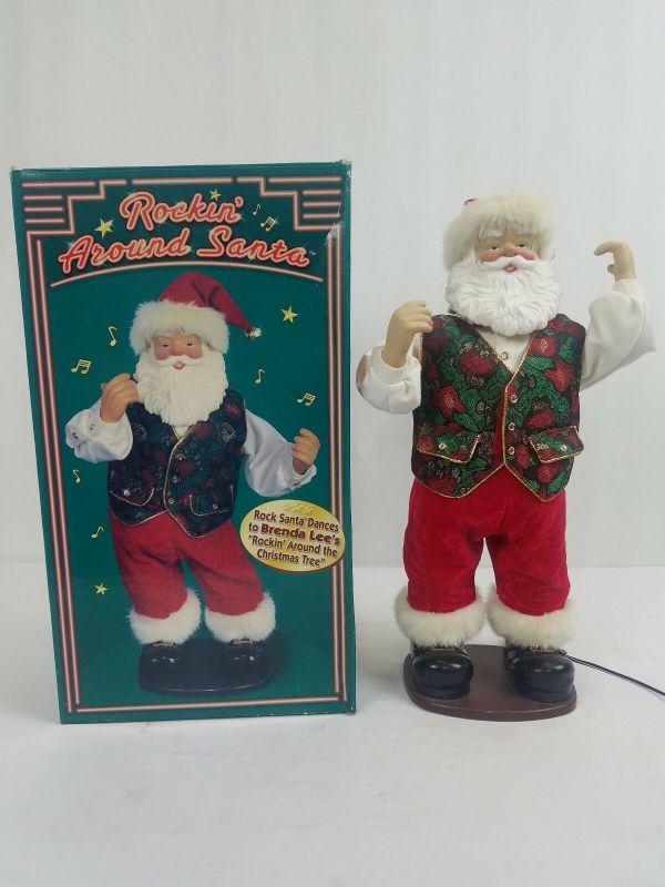 Dancing Santa Rockin' Around The Christmas Tree Animated Musical Rock ...