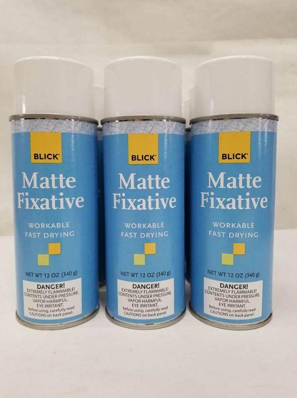 Qty 12 Blick Matte Fixative - 12oz Aerosol, Fast Drying | EstateSales.org