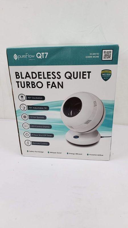 pureFlow QT7 Bladeless 90 degree Safe Oscillating Fan Quiet Operation ...