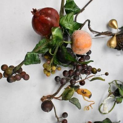 Faux Fall Fruit & Flower Foliage | EstateSales.org