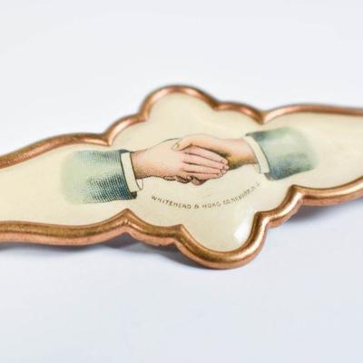 Lot 177-WHITEHEAD & HOAG Fraternal Handshake Ribbon Badge | EstateSales.org