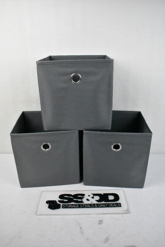Mainstays Collapsible Storage Bins, Qty 3, Gray 10.75" - No packaging ...