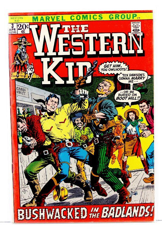 WESTERN KID #3 Rare Bronze Age Old West Comic Book 1972 Marvel Comics ...