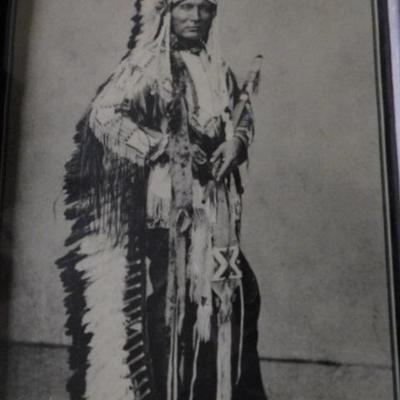 Framed Real Life Portrait of Native American Chief 12"x14 ...