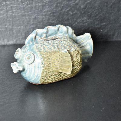 Lot 29: Handcrafted Fish Coin Bank | EstateSales.org