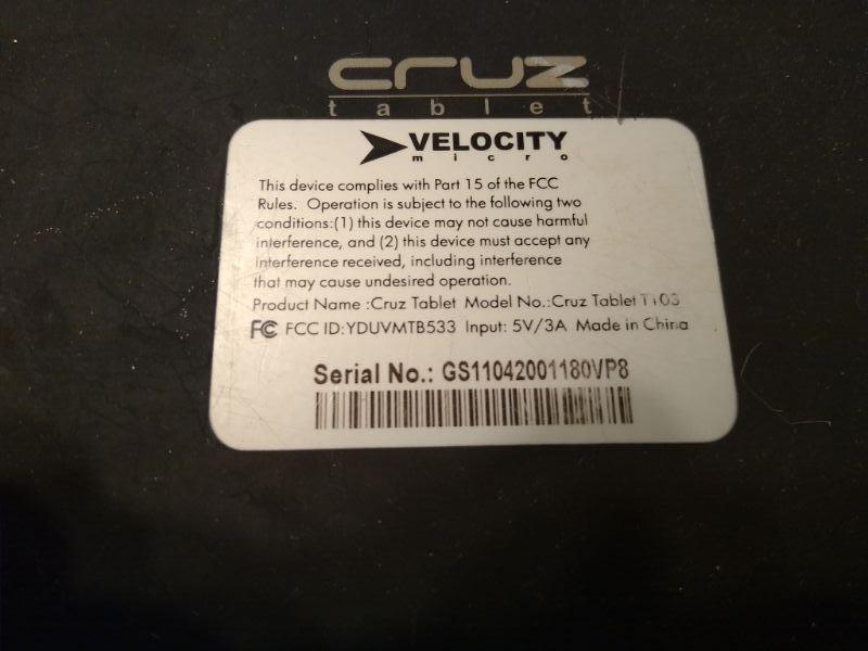Cruz Tablet | EstateSales.org