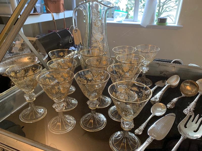Set of six antique Baccarat cocktail glasses | EstateSales.org