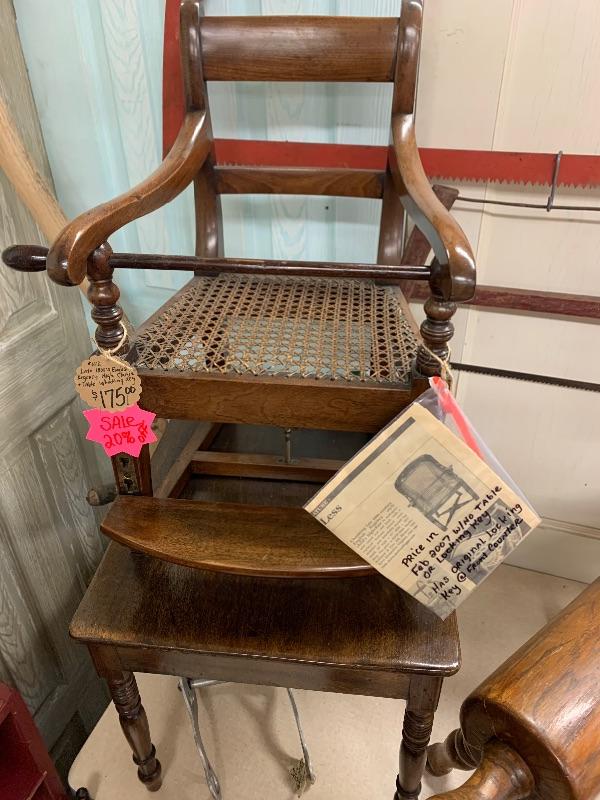 Late 1800’s English regency high chair + table w/locking key ...