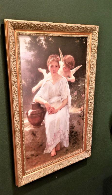Lot #8 Framed Giclee Print of Lady with Cherub | EstateSales.org